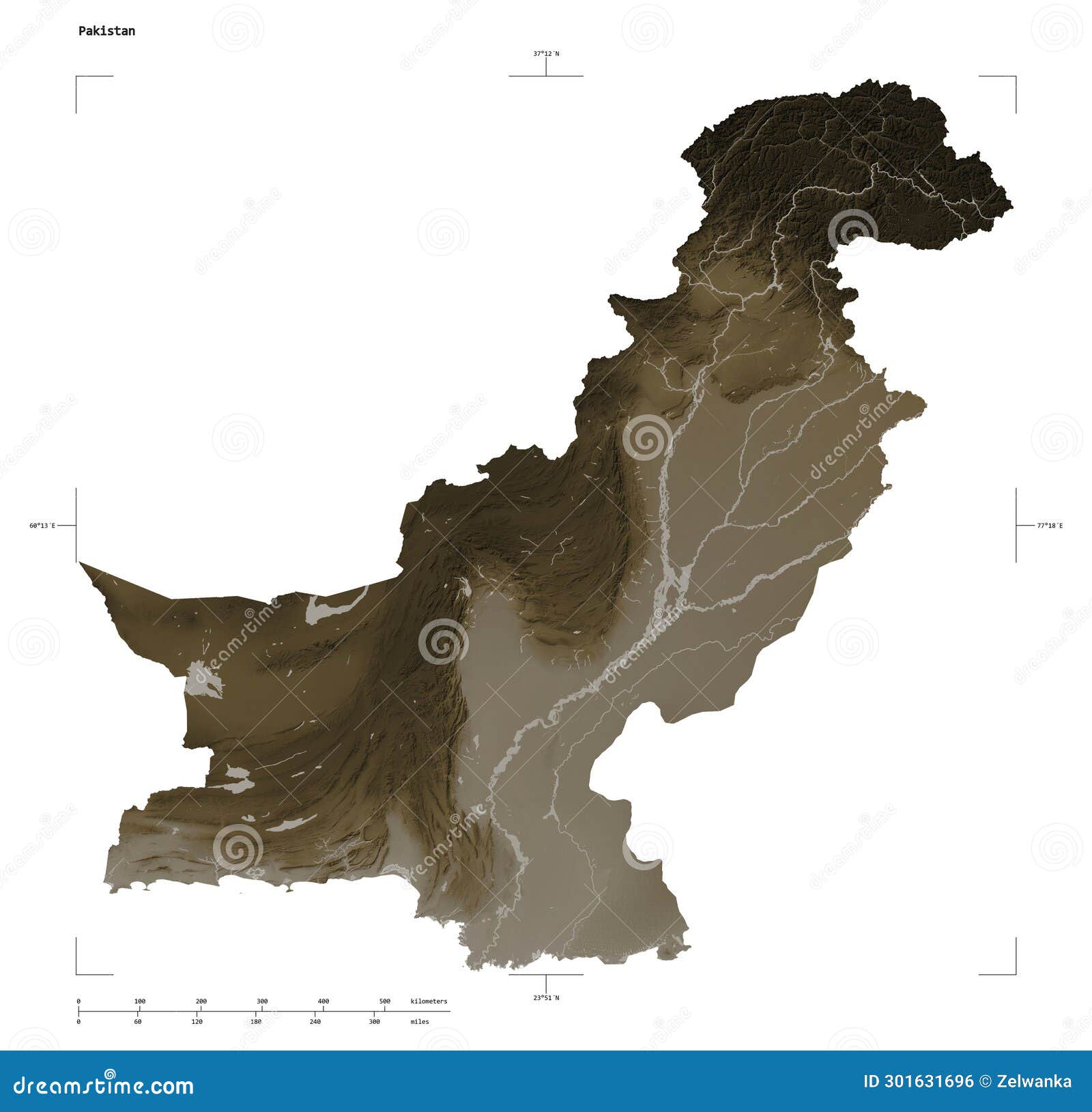 Pakistan Shape on White. Sepia Stock Illustration - Illustration of ...