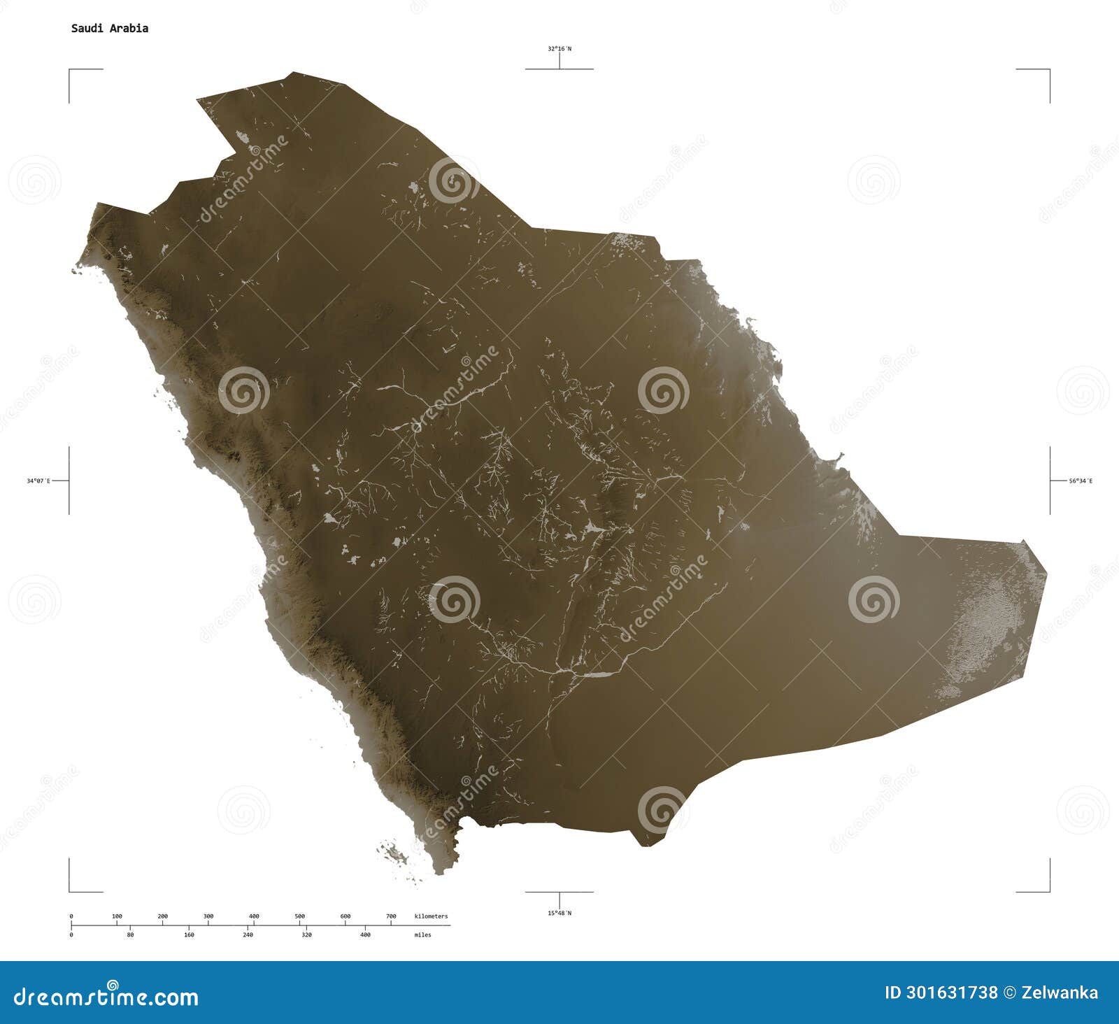 Saudi Arabia Shape on White. Sepia Stock Illustration - Illustration of ...