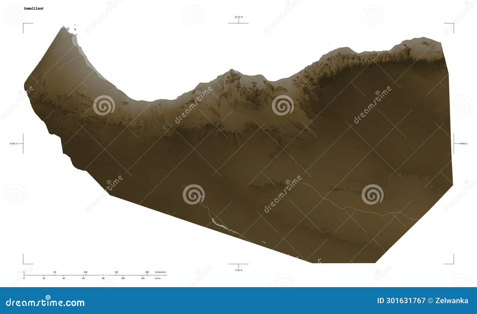 Somaliland Shape on White. Sepia Stock Illustration - Illustration of ...
