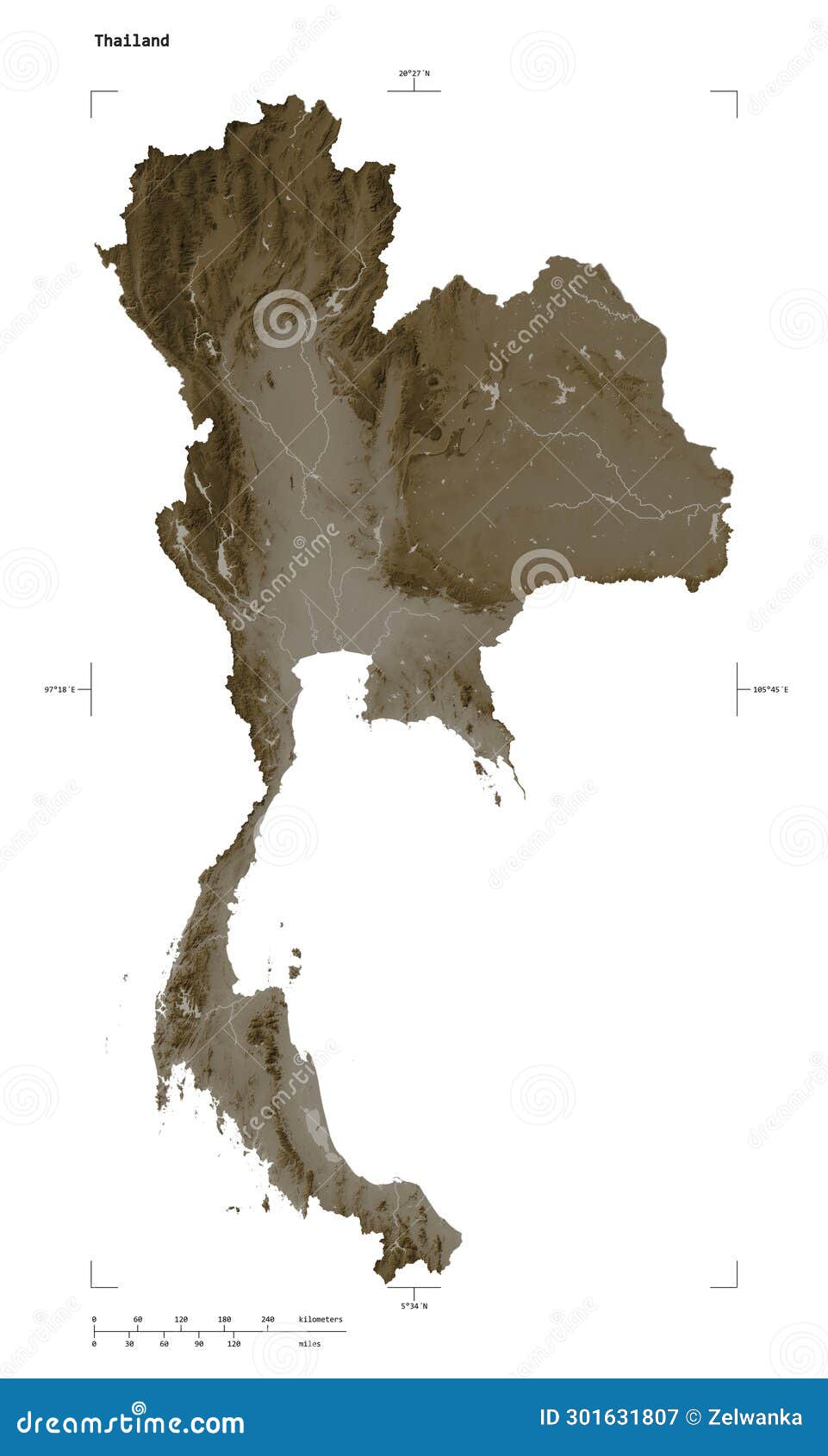 Thailand Shape on White. Sepia Stock Illustration - Illustration of ...