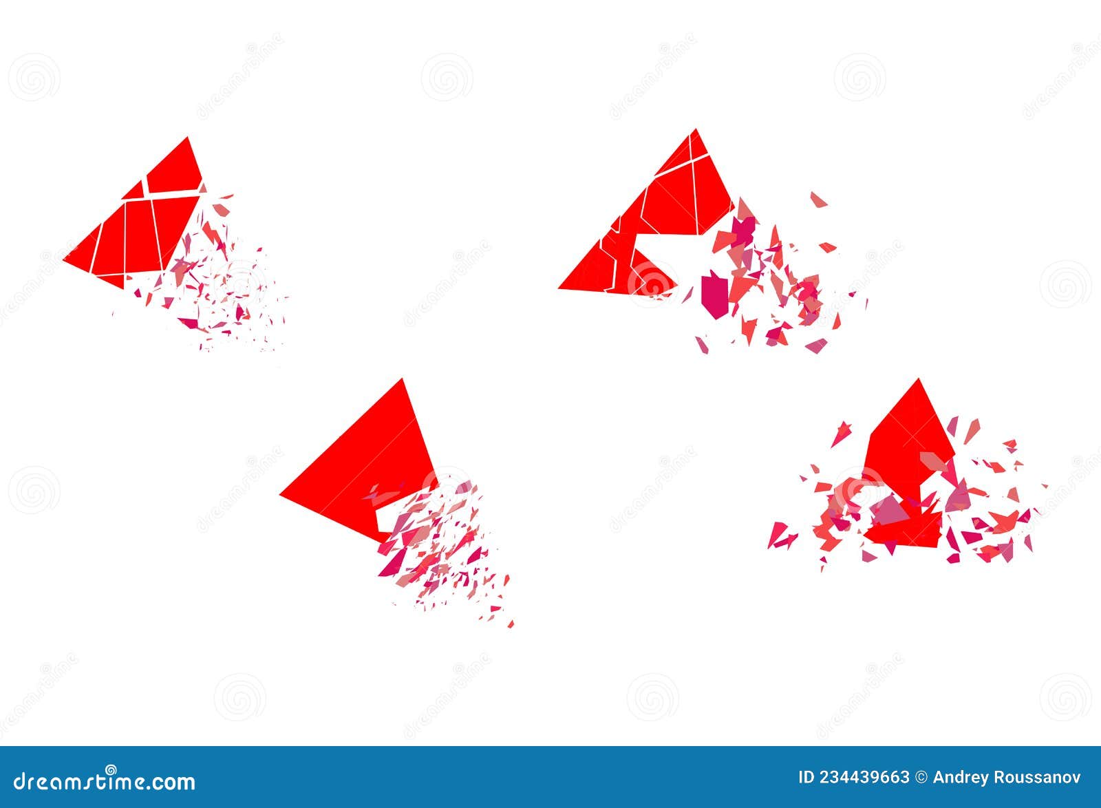 Shape Explosion Broken and Shattered Flat Style Design Vector ...