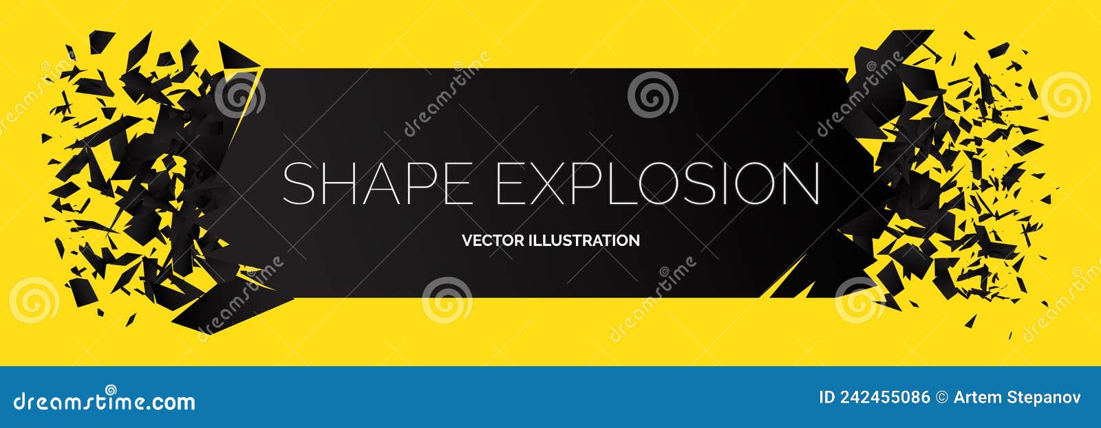 Shape Explosion, Destructive Shapes, Debris Isolated Stock Vector ...