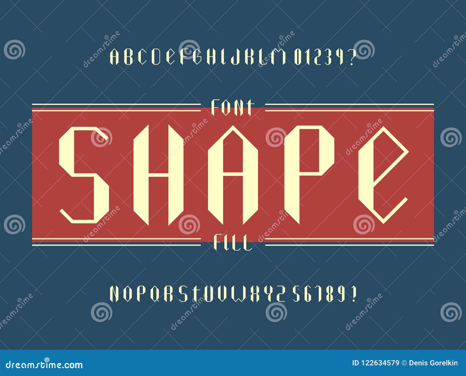 Shape Fill Font. Vector Alphabet Stock Vector - Illustration of number ...