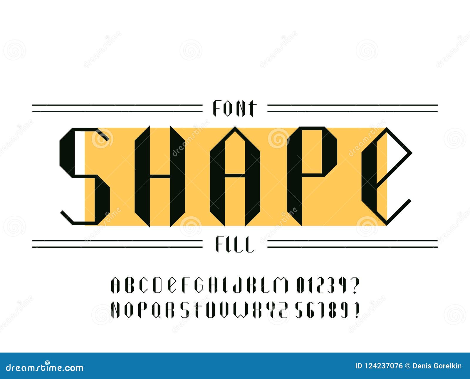 Shape Fill Font. Vector Alphabet Stock Vector - Illustration of ...