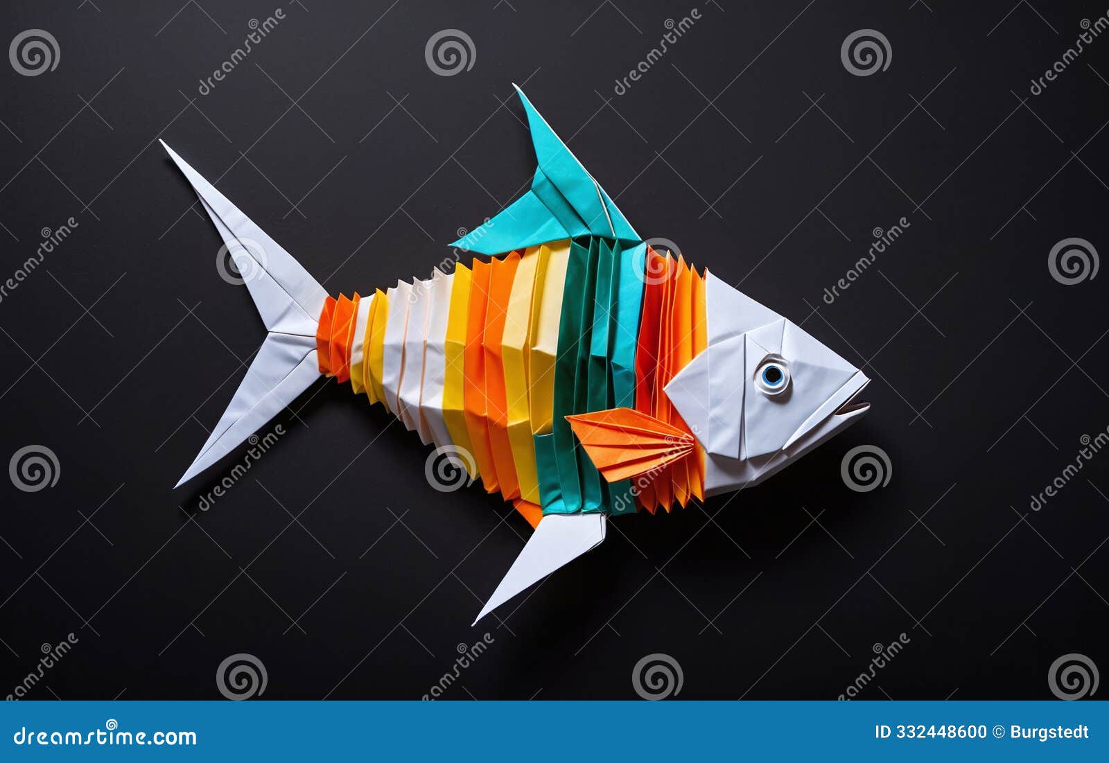 The Shape Of A Fish Completely Folded Out Of Paper, Abstract ...