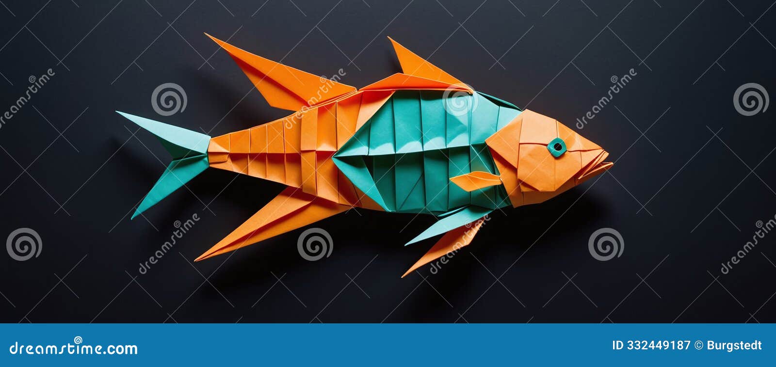 The Shape Of A Fish Completely Folded Out Of Paper, Abstract ...
