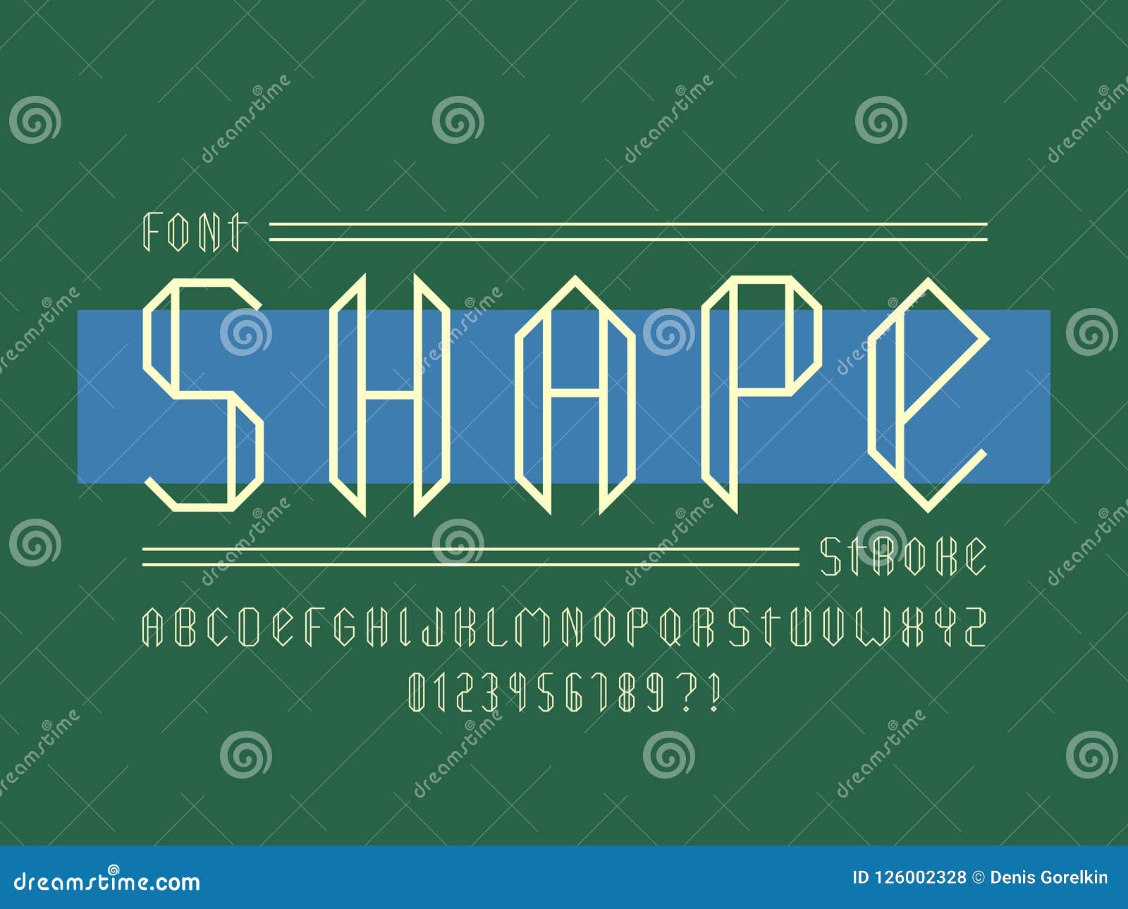 Shape Font. Vector Alphabet Stock Vector - Illustration of straight ...