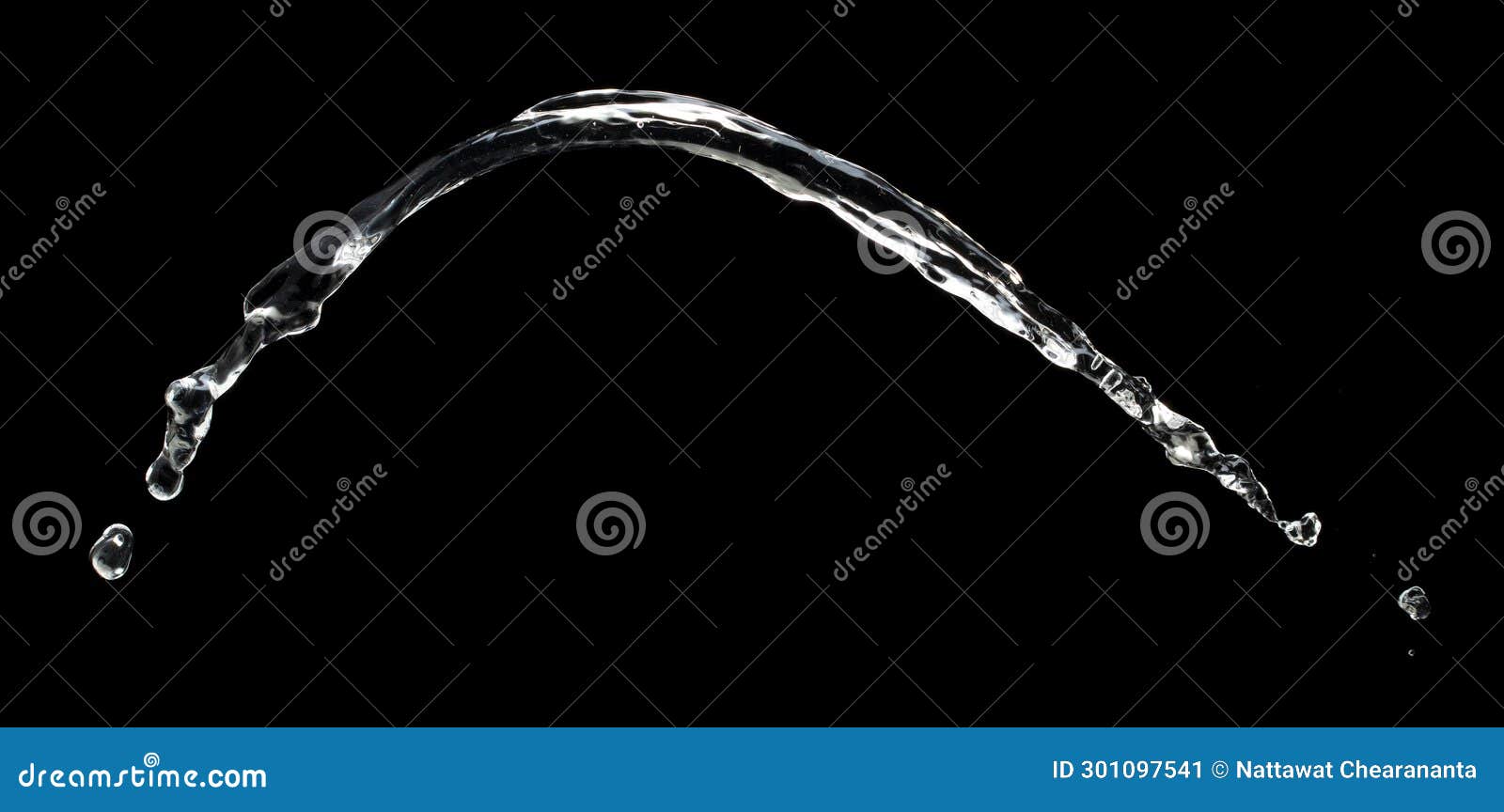 Shape Form Throw of Water Splashes into Line Water in Air and Stop ...