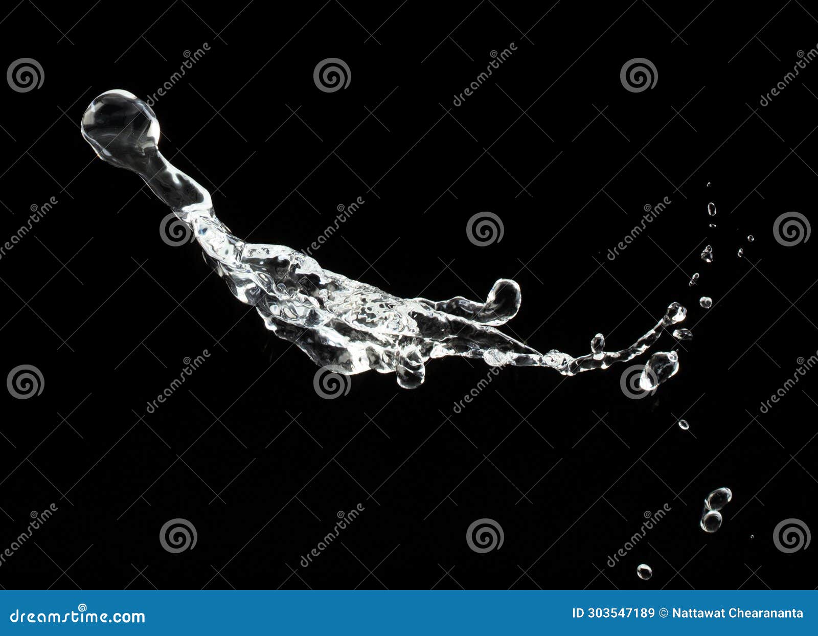 Shape Form Throw of Water Splashes into Line Water in Air and Stop ...