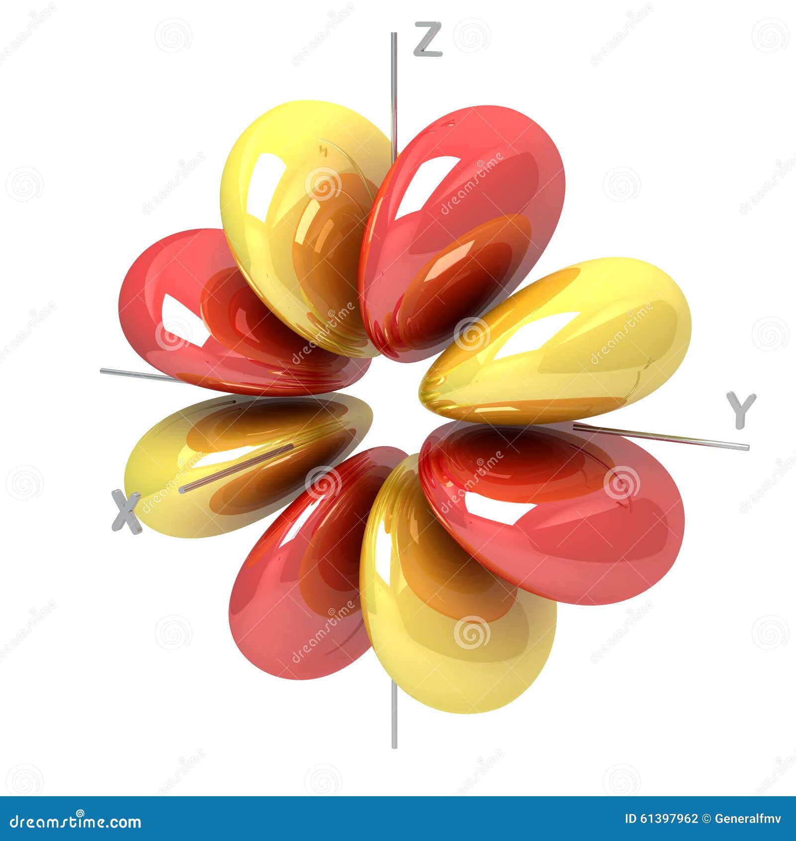 Shape of the 5G M-4 Atomic Orbital on White Background. Available Other ...