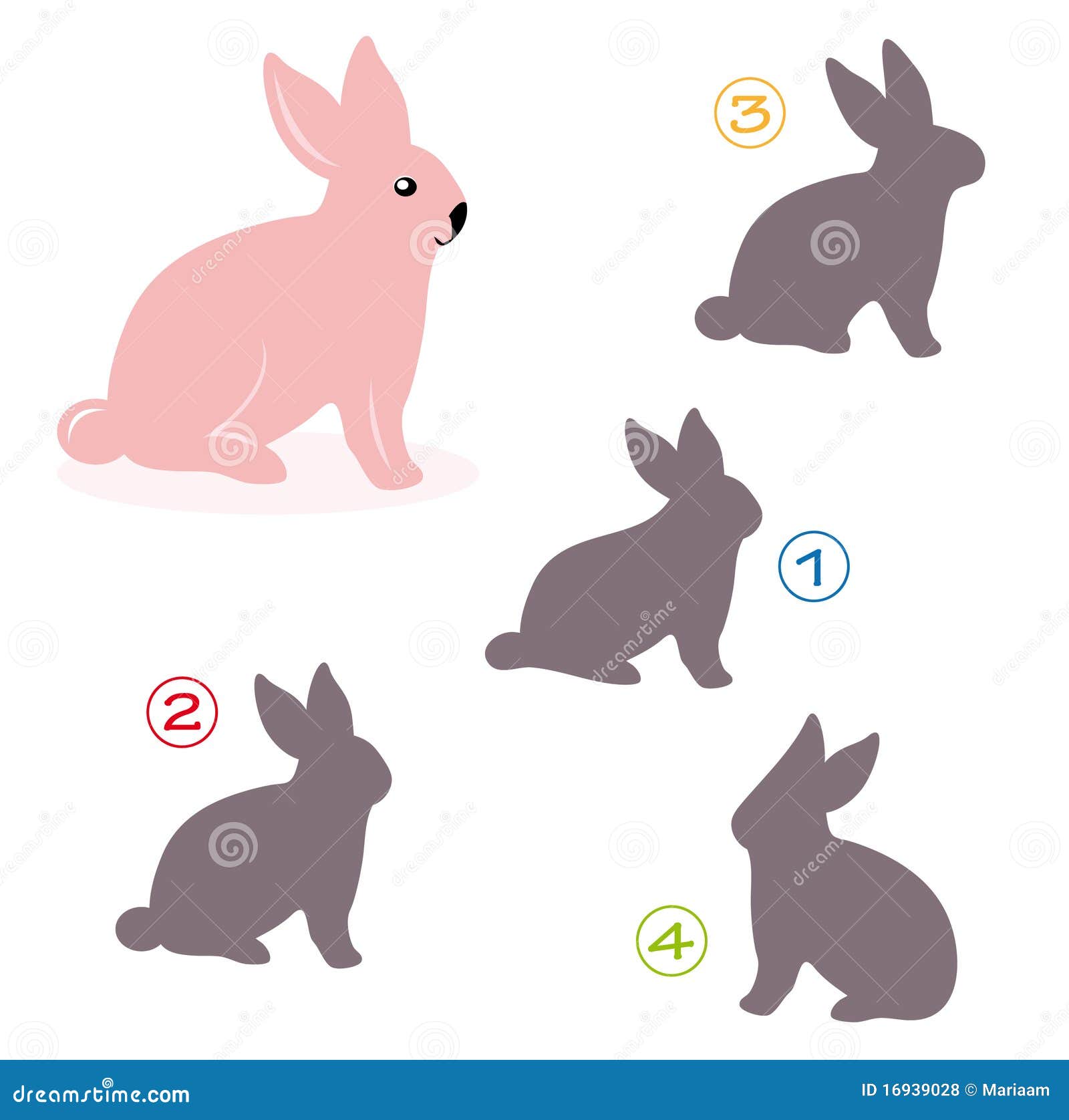 Shape game - the bunny stock illustration. Illustration of cartoon ...