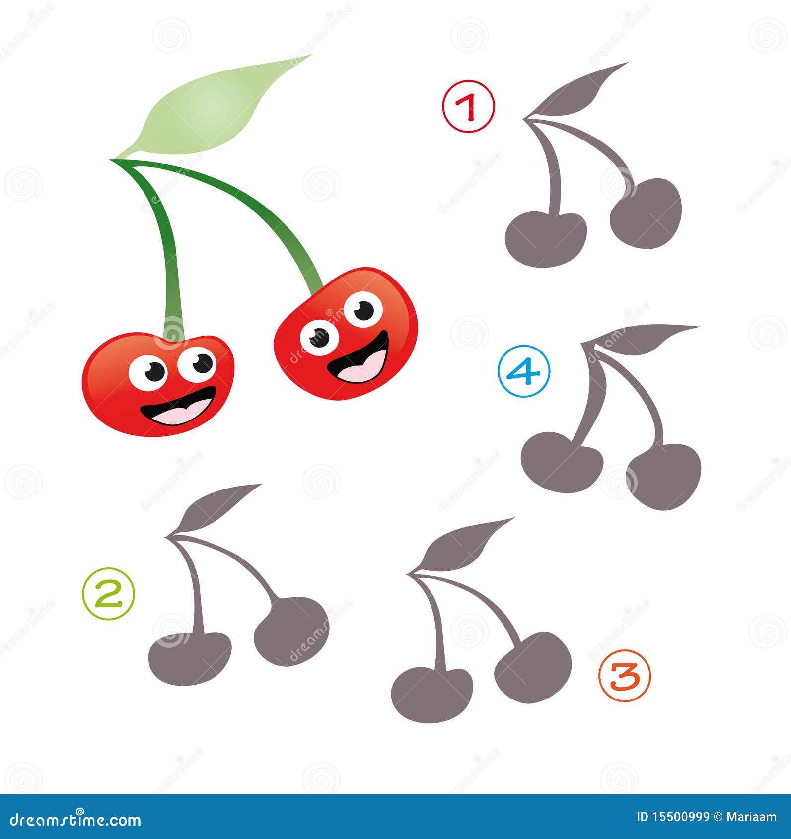 Shape game - the cherries stock illustration. Illustration of character ...