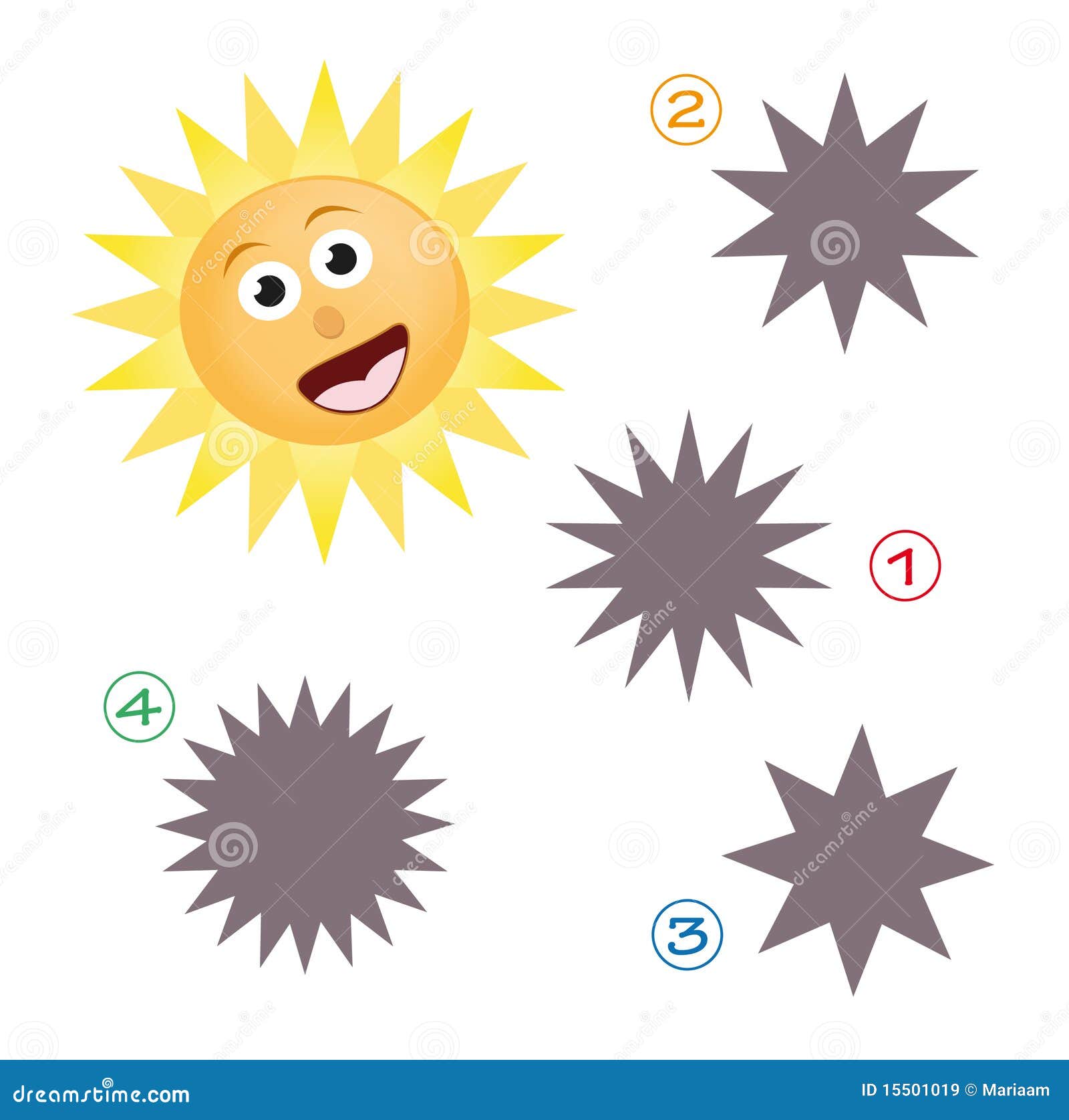 Shape game - the sun stock vector. Illustration of kids - 15501019