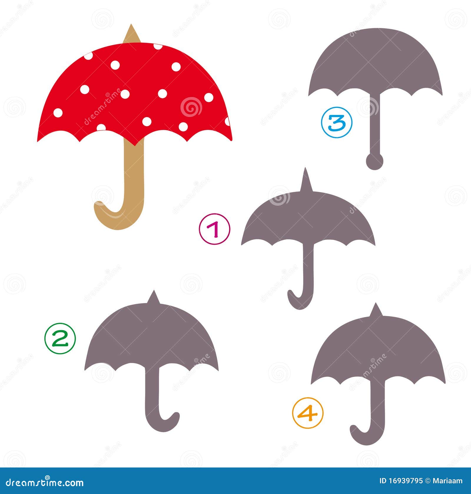 Shape game - the umbrella stock illustration. Illustration of isolated ...