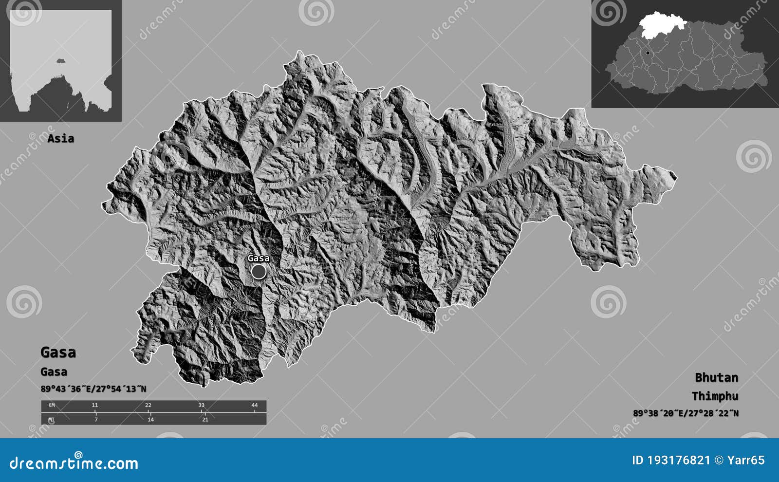 Gasa, District of Bhutan,. Previews. Bilevel Stock Illustration ...