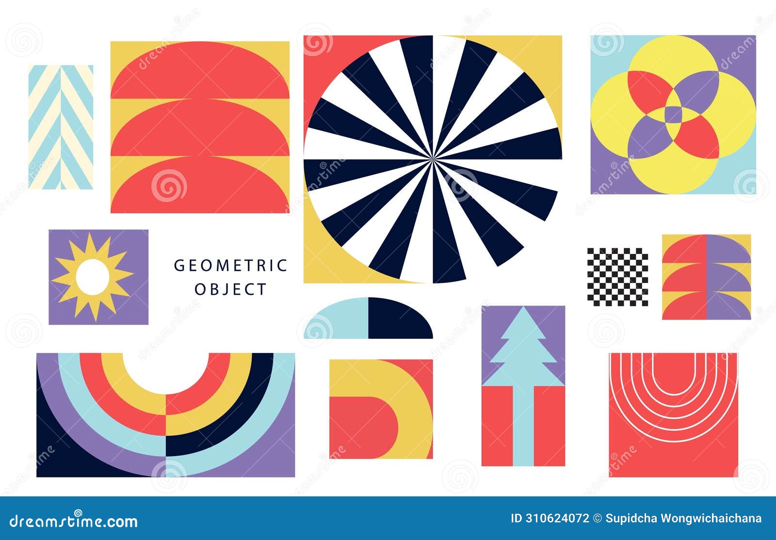 Shape Geometric Element Object with Red ,violet,blue Color Stock Vector ...