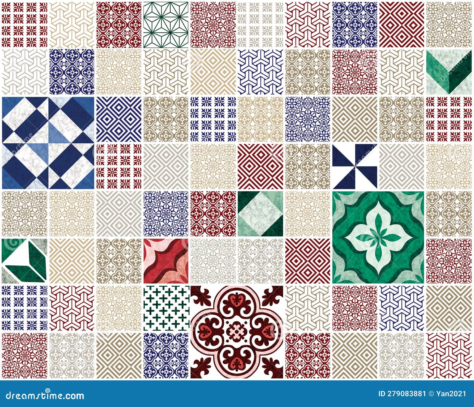 Shape Graphics Antique Style Equilateral Grid Pattern. Seamless ...