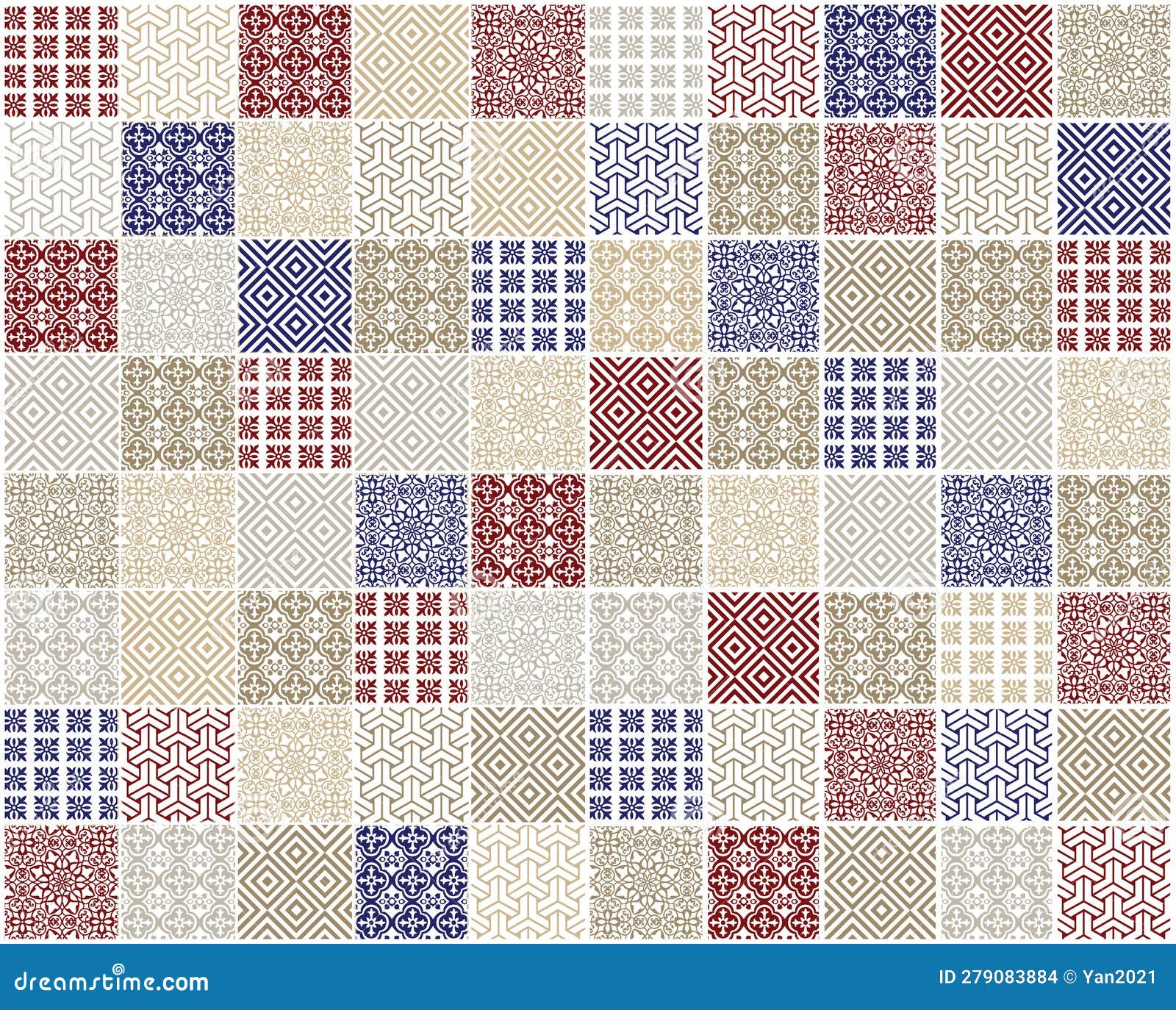 Shape Graphics Antique Style Equilateral Grid Pattern. Seamless ...