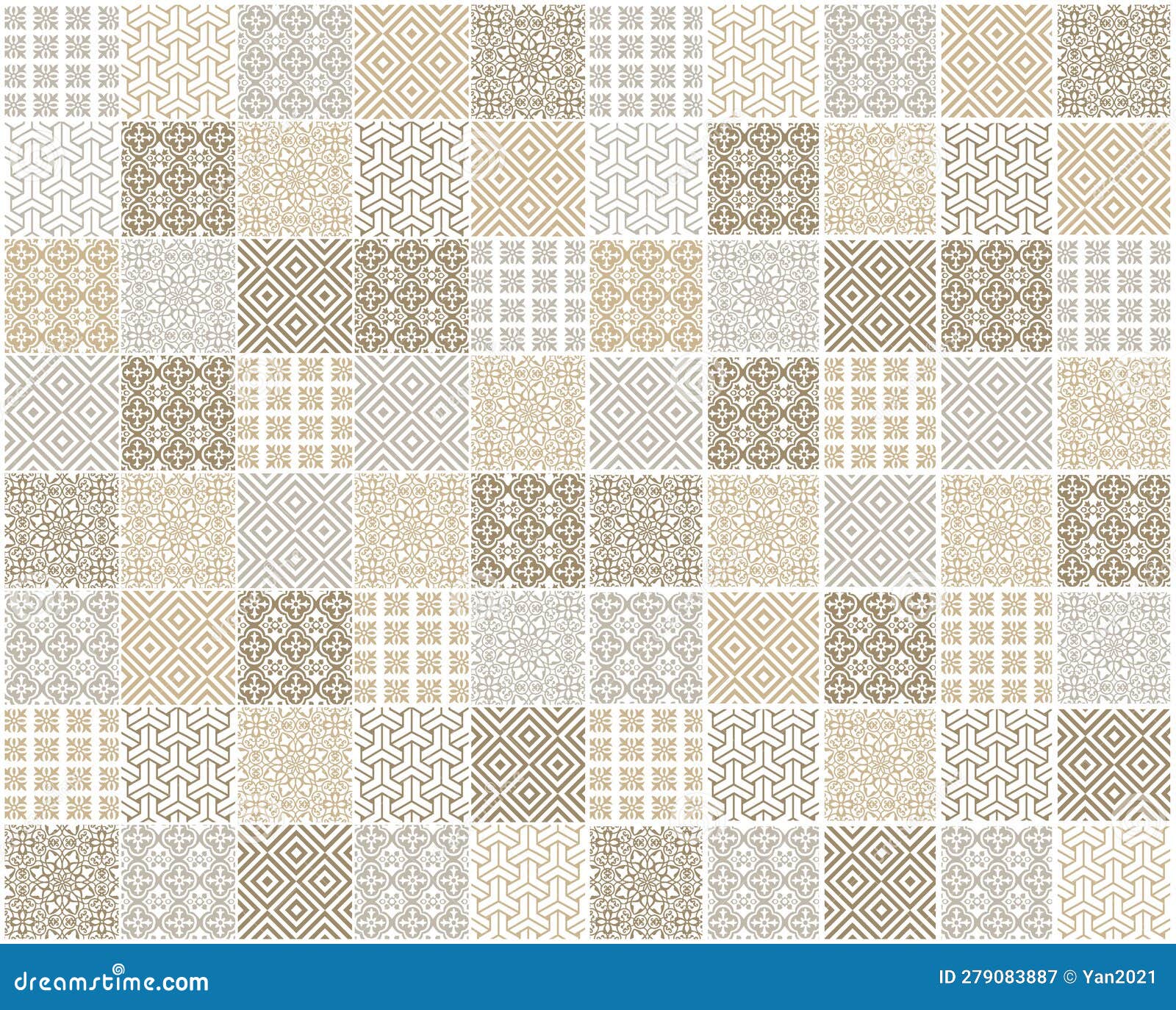 Shape Graphics Antique Style Equilateral Grid Pattern. Seamless ...