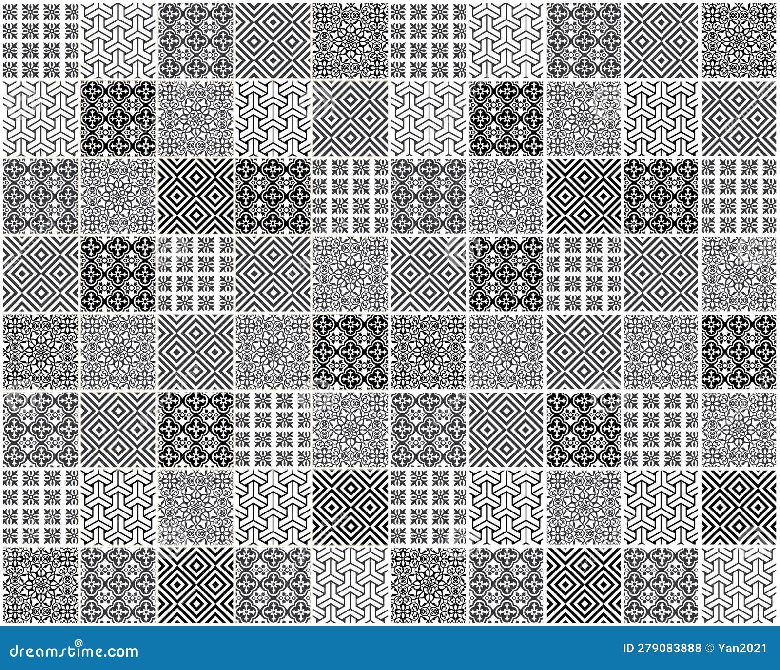 Shape Graphics Antique Style Equilateral Grid Pattern. Seamless ...