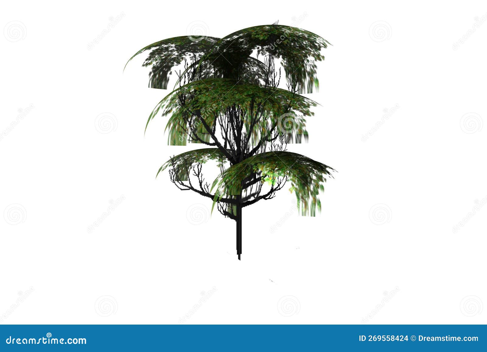 Shape Green Tree Dense Crown 3d Rendering Stock Illustration ...