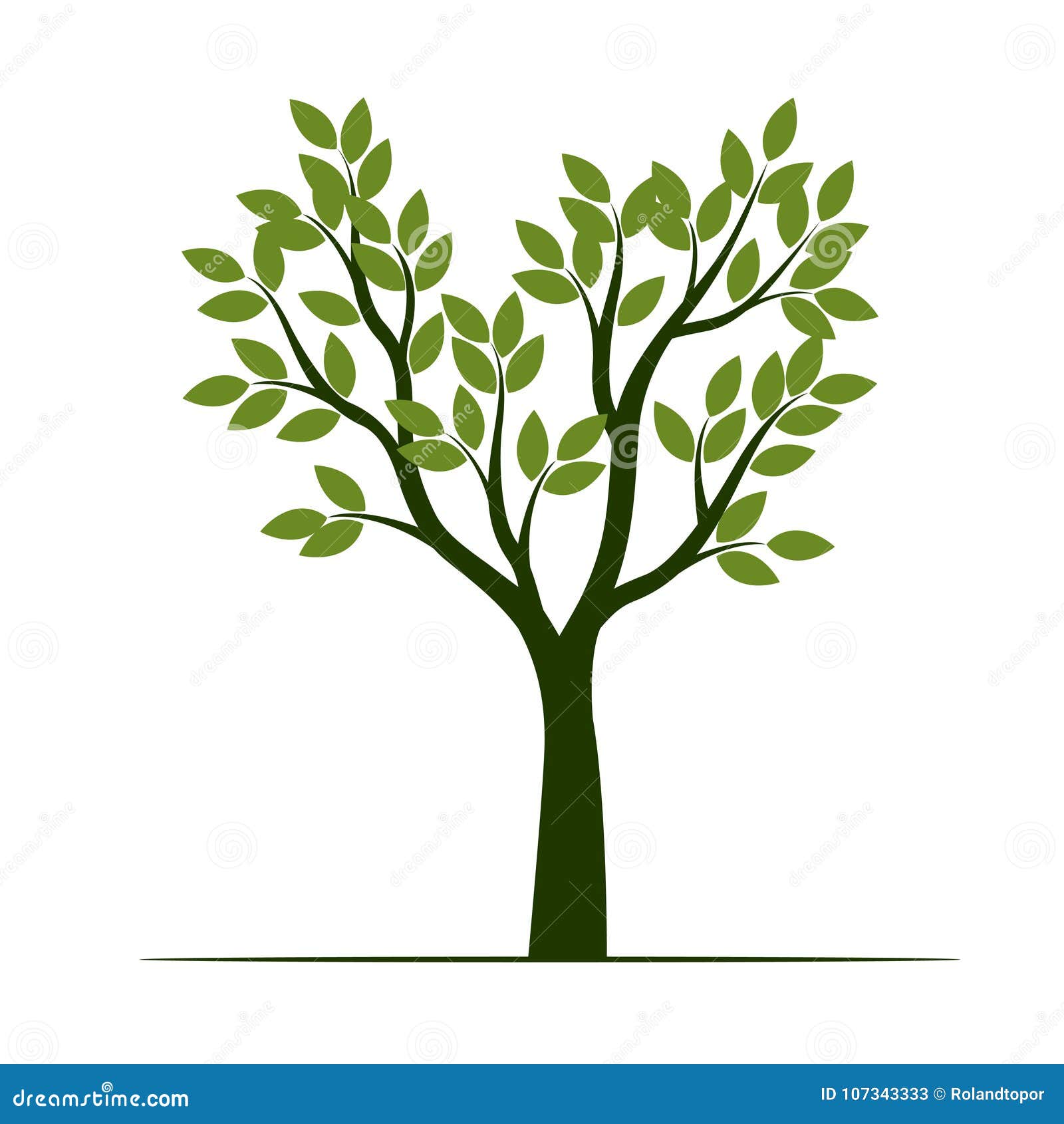 Shape of Green Tree with Leaves. Vector Illustration Stock Vector ...