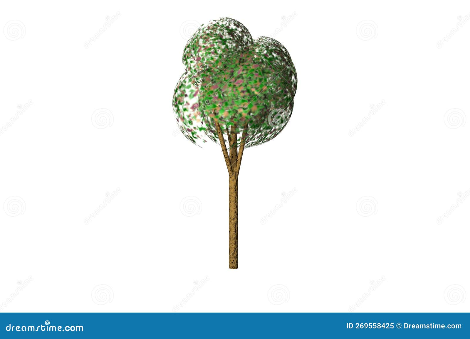 Shape Green Tree Round Crown 3d Rendering Stock Illustration ...