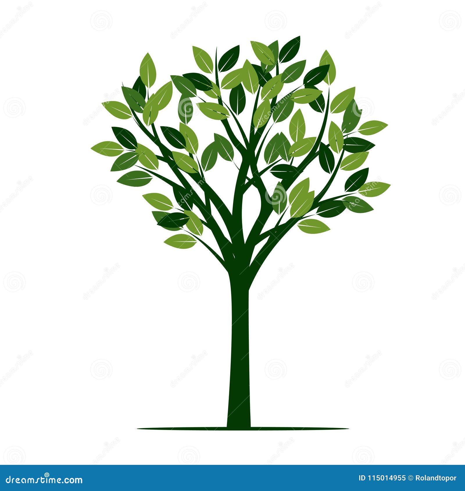 Shape of Green Tree. Vector Illustration Stock Illustration ...