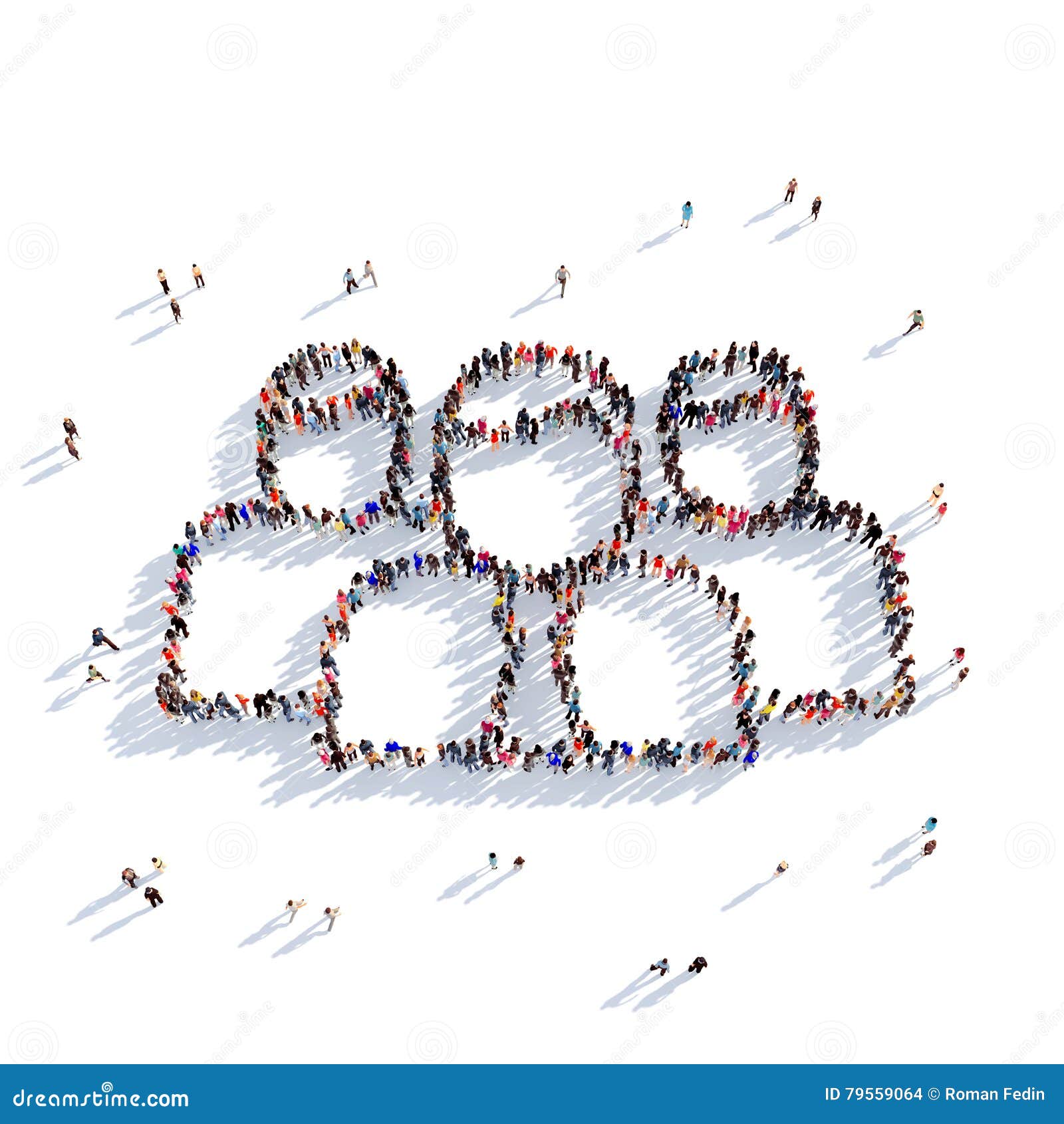 Shape group people 3d stock illustration. Illustration of internet ...