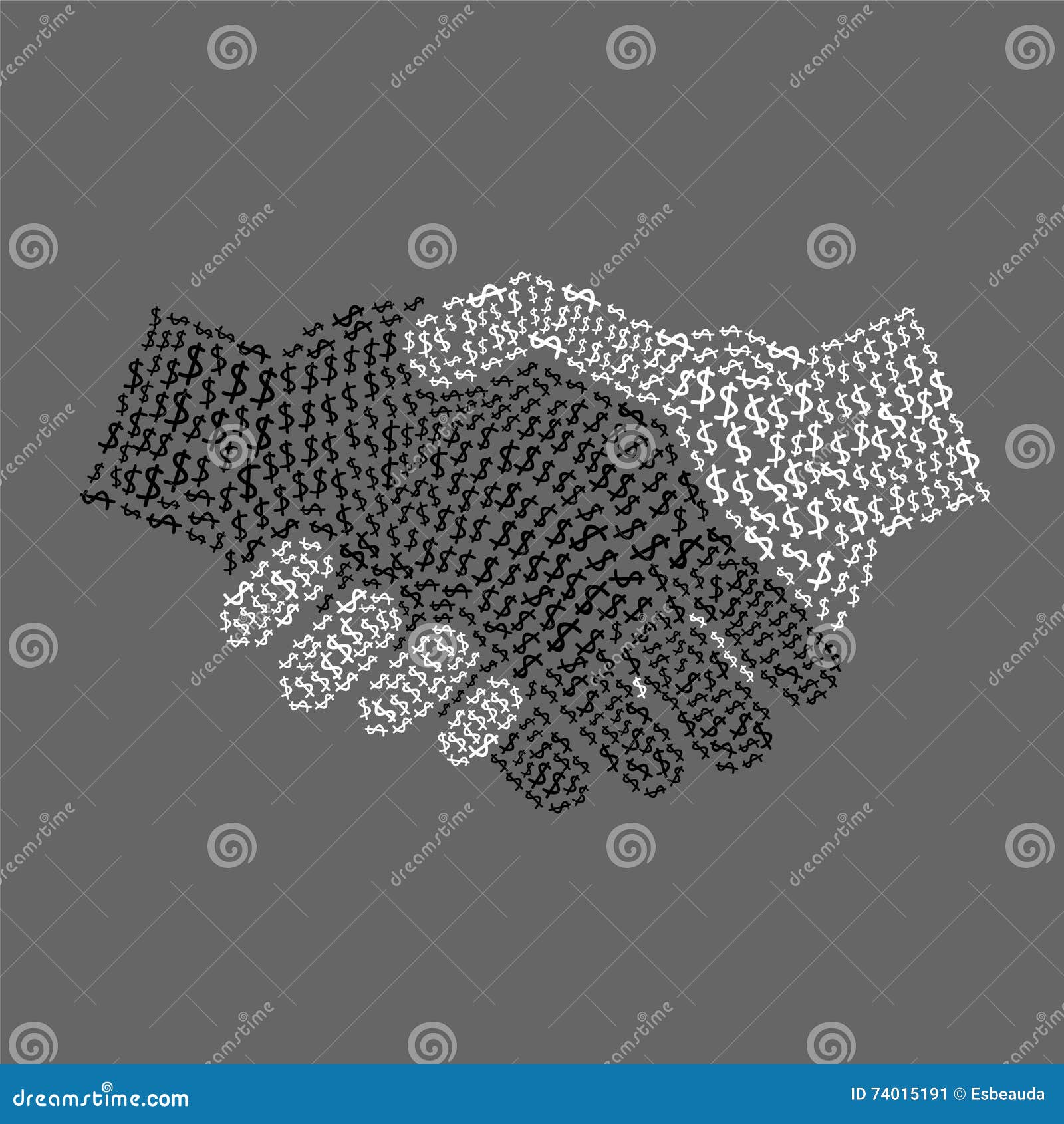 Shape of Handshake Formed by Money Symbol Stock Vector - Illustration ...