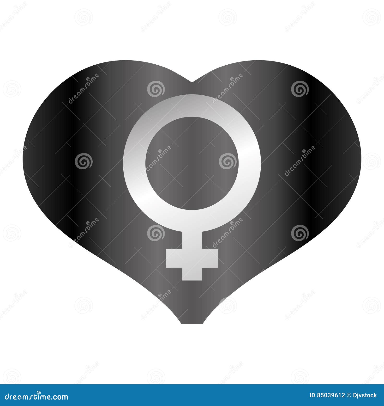 Shape Heart with Female Symbol Icon Stock Illustration - Illustration ...