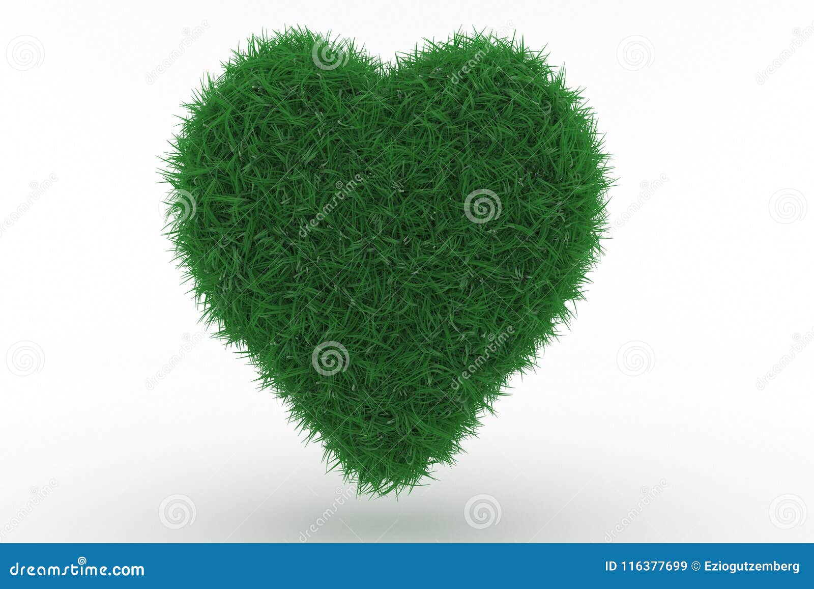 Shape of a Heart with Green Grass Stock Illustration - Illustration of ...