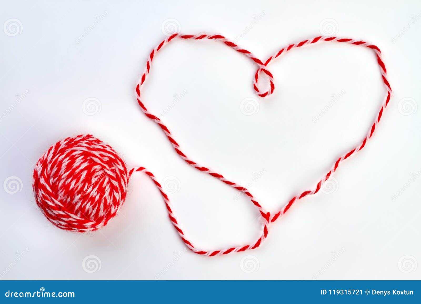 Shape of Heart from Woolen Thread. Stock Image - Image of card, fabric ...