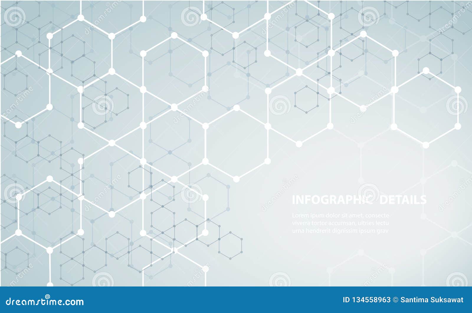 The Shape of Hexagon Concept Design Abstract Technology Background ...