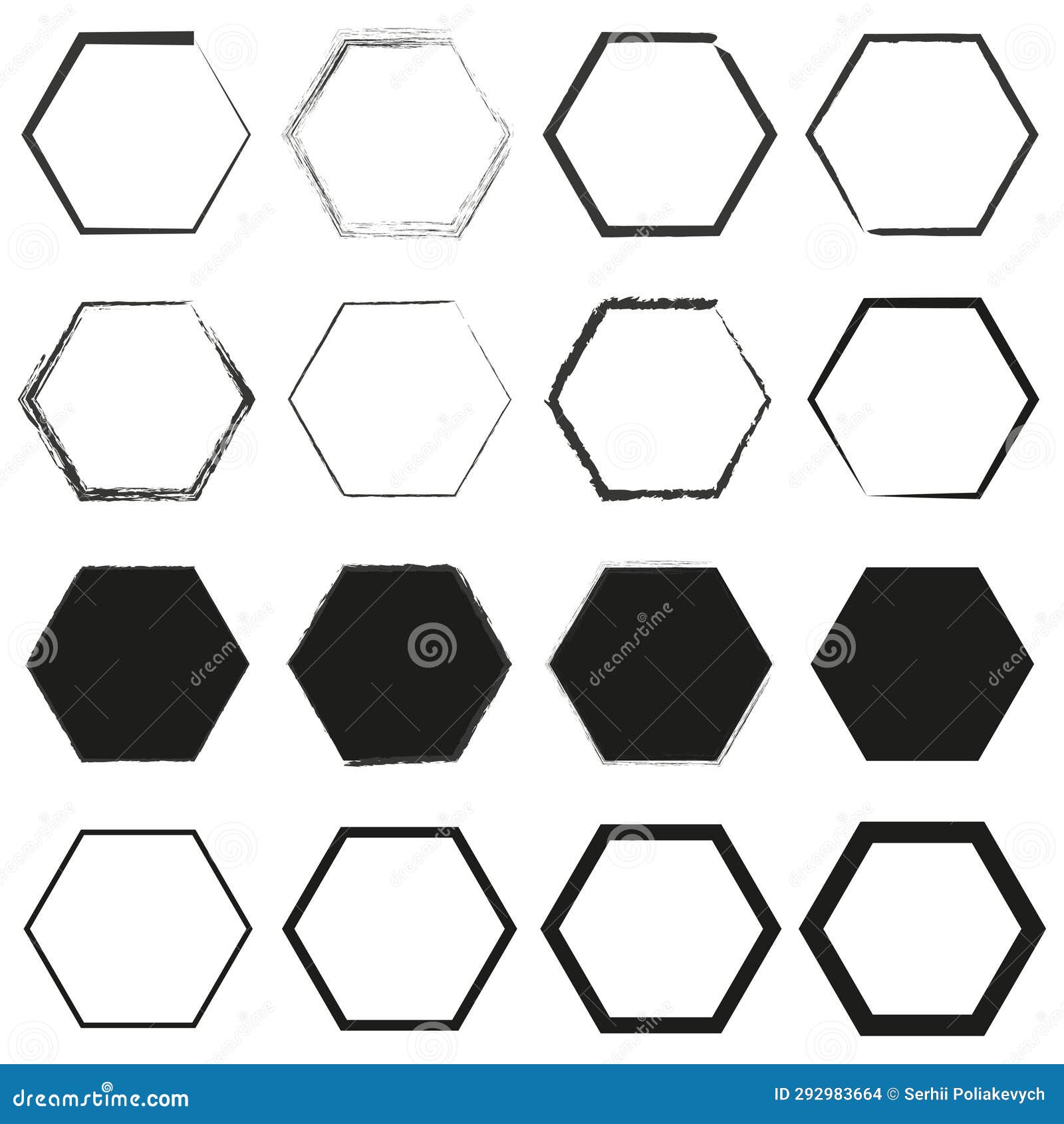 Shape Hexagon Set. Vector Illustration. EPS 10 Stock Vector ...
