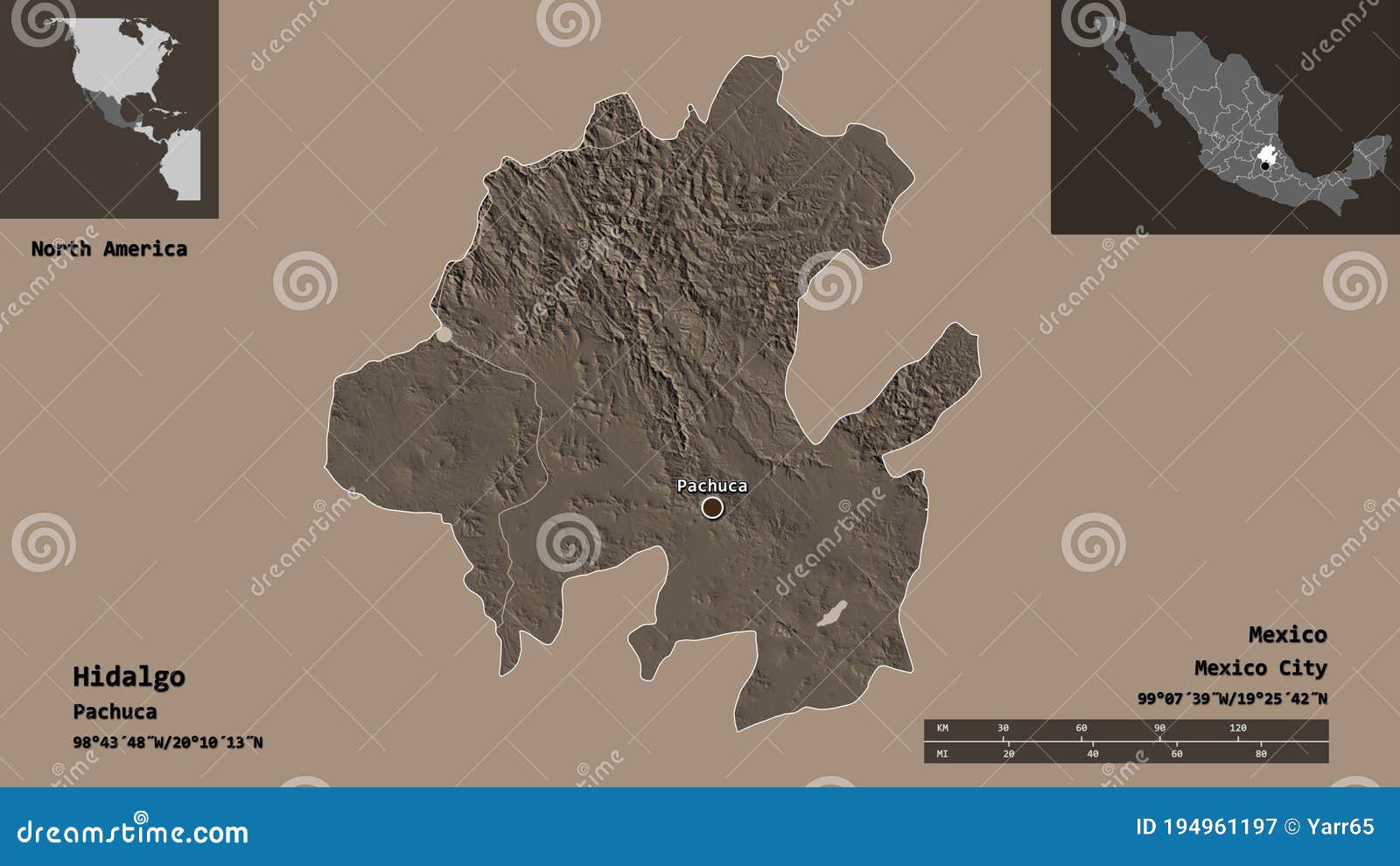 Hidalgo, State of Mexico,. Previews. Administrative Stock Illustration ...