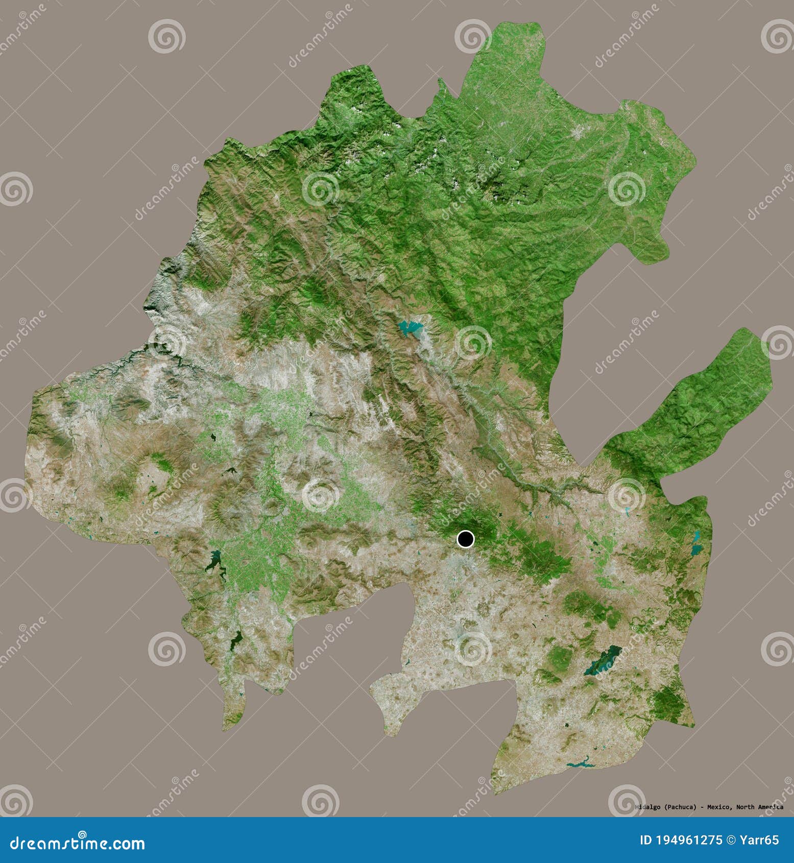 Hidalgo, State of Mexico, on Solid. Satellite Stock Illustration ...