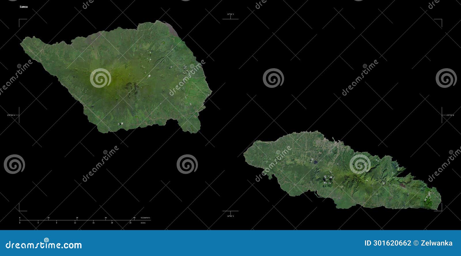 Samoa Shape on Black. High-res Satellite Stock Illustration ...