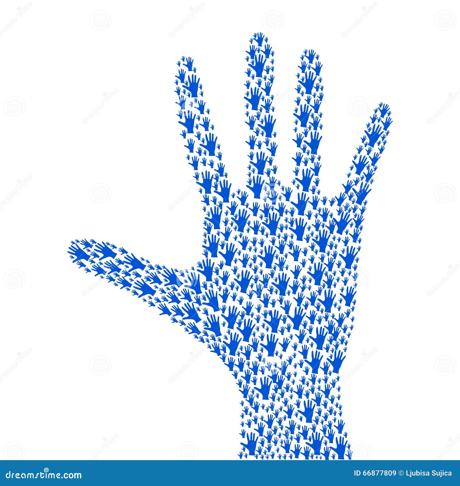 The Shape of the Human Hand Blue Stock Vector - Illustration of ...