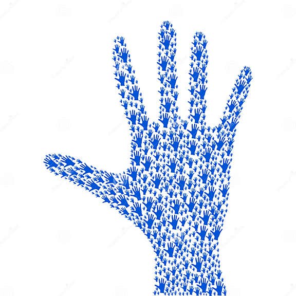The Shape of the Human Hand Blue Stock Vector - Illustration of ...