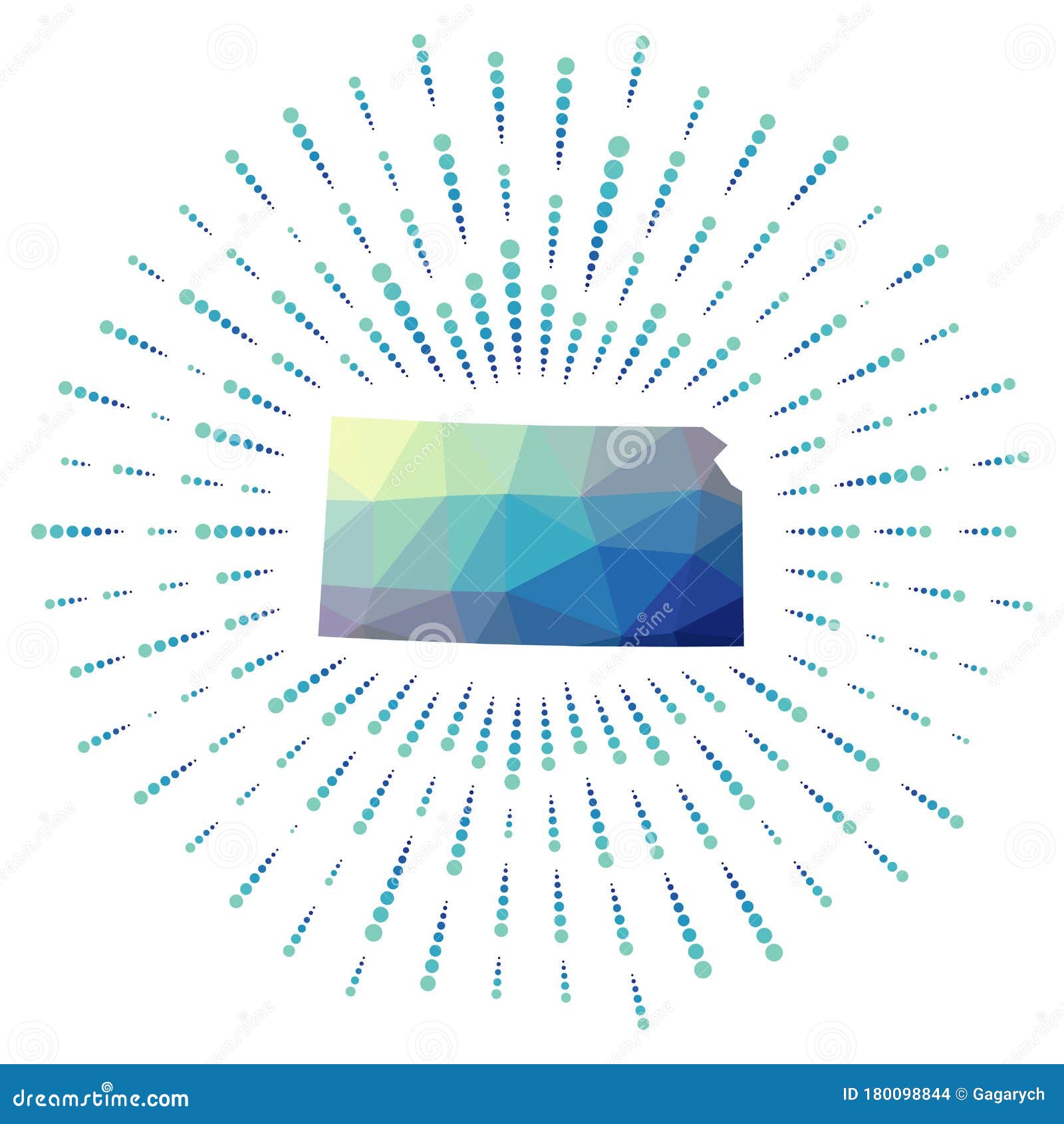 Map Of Kansas, Polygonal Mesh Line Map Stock Photography ...