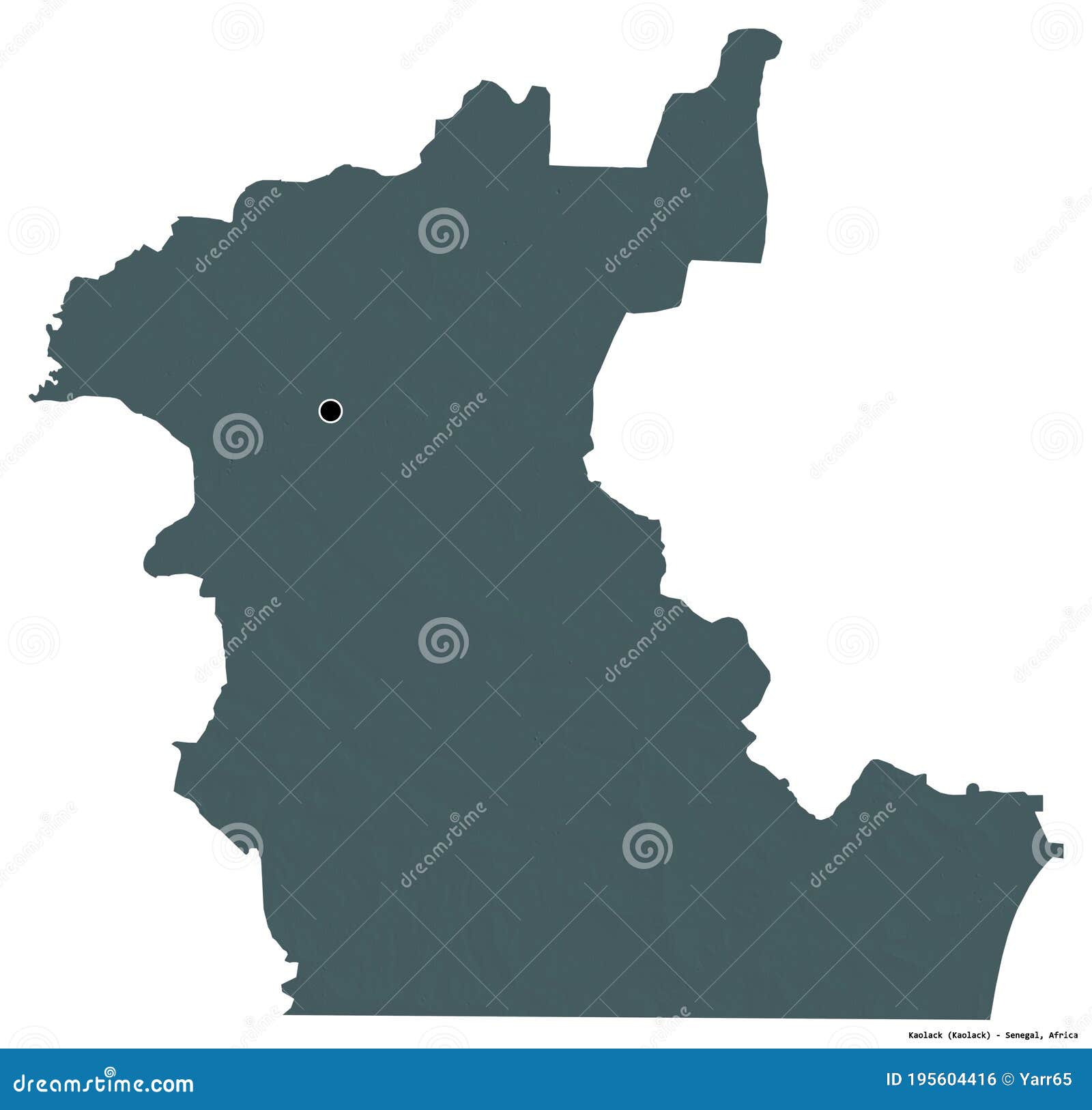 Kaolack, Region of Senegal, on White. Administrative Stock Illustration ...