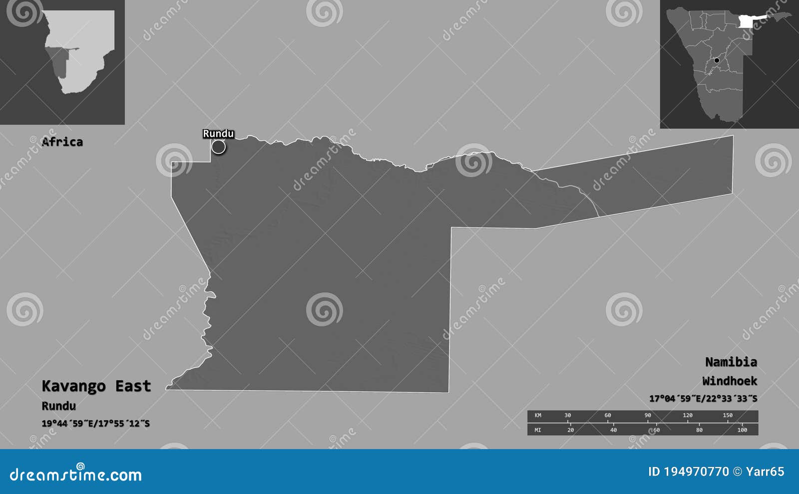 Kavango East, Region of Namibia,. Previews. Bilevel Stock Illustration ...