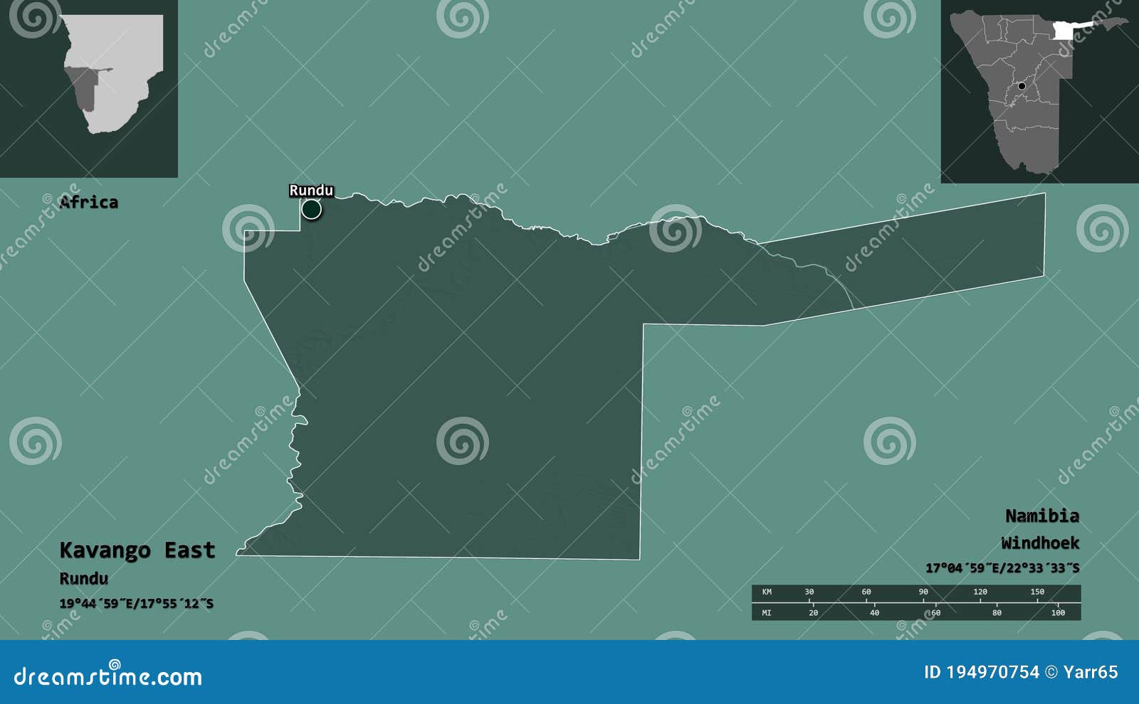 Kavango East, Region of Namibia,. Previews. Administrative Stock ...