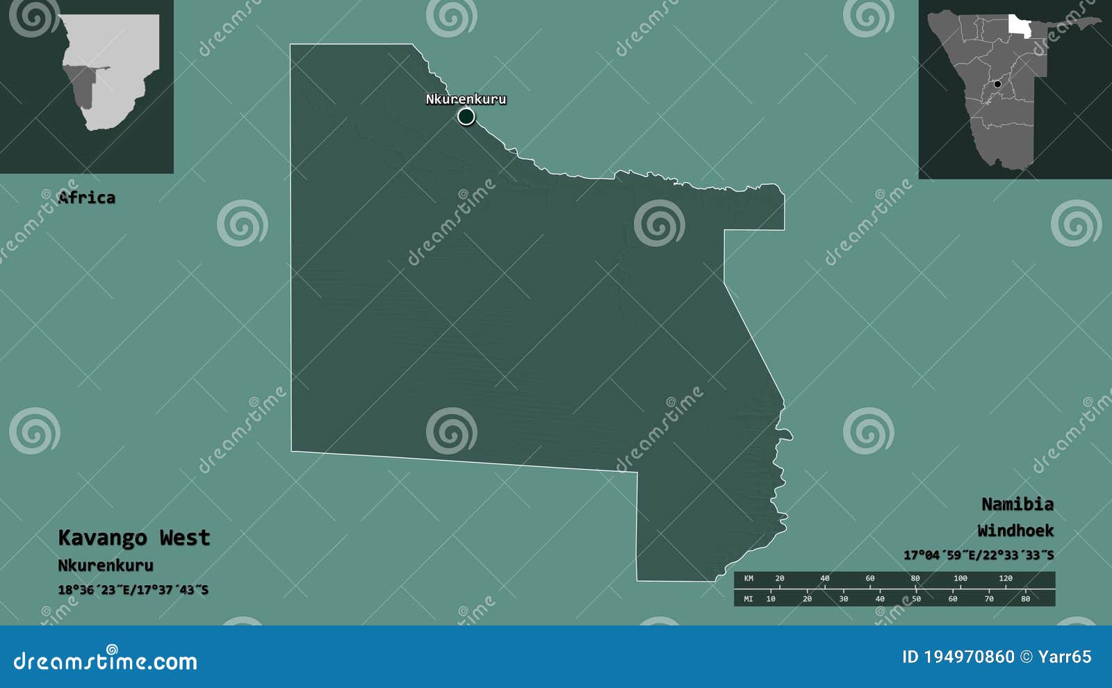 Kavango West, Region of Namibia,. Previews. Administrative Stock ...