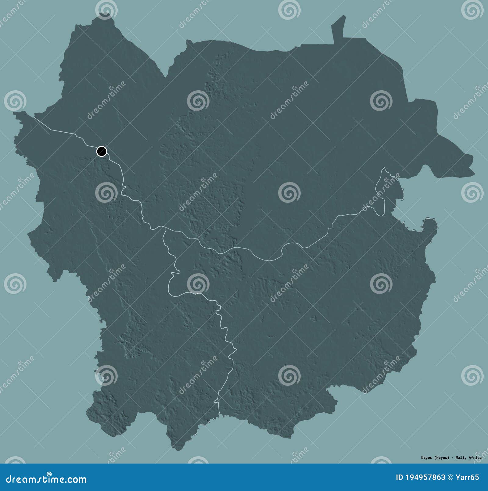 Kayes, Region of Mali, on Solid. Administrative Stock Illustration ...