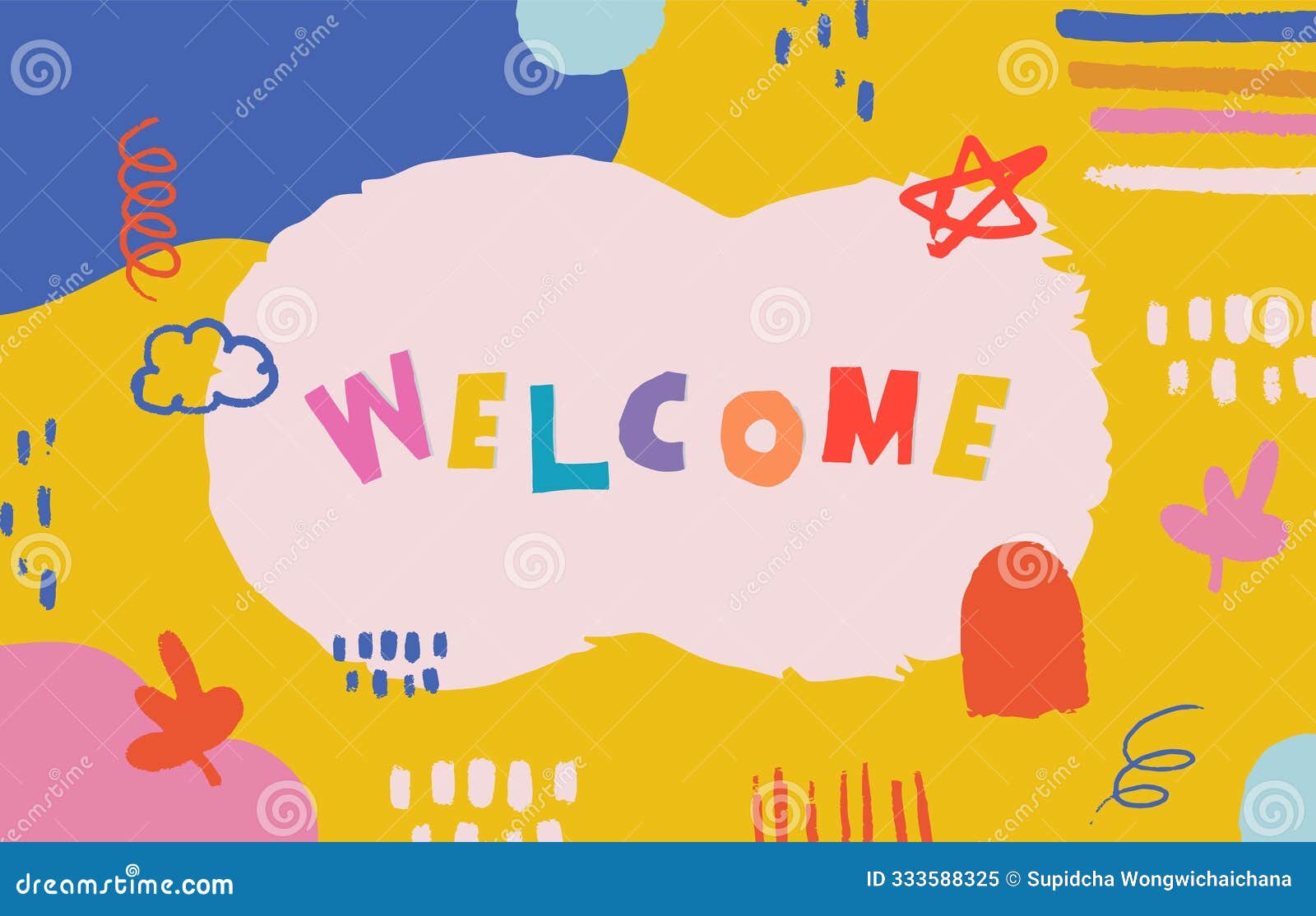 Shape Kid Background with Colorful.illustration Vector for Horizontal ...