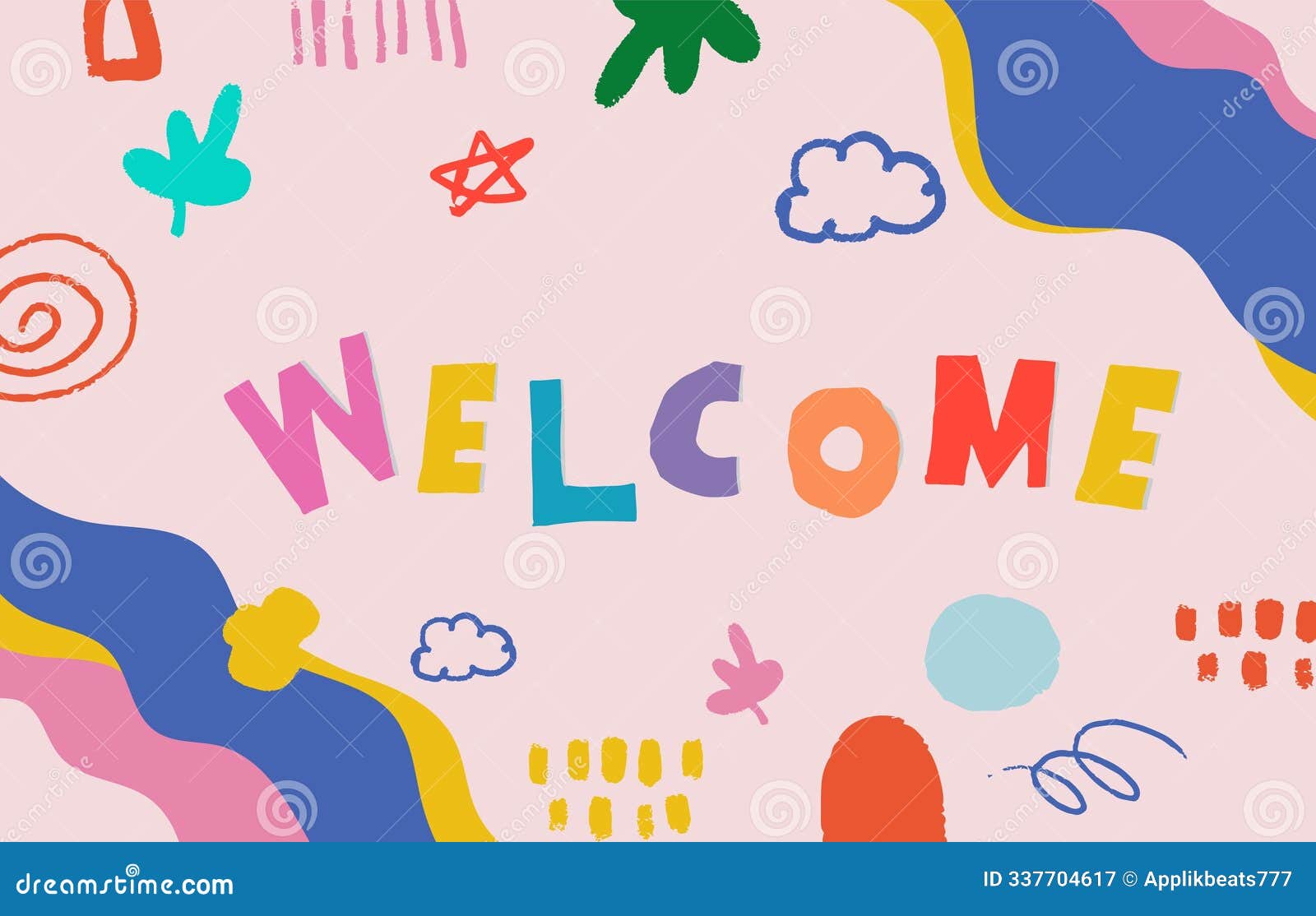 Shape Kid Background with Colorful.illustration Vector for Horizontal ...