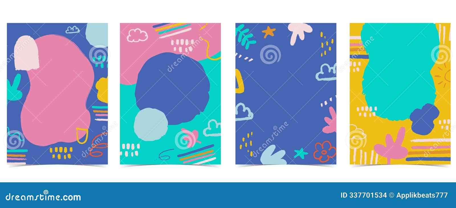 Shape Kid Background with Colorful.illustration Vector for A4 Vertical ...