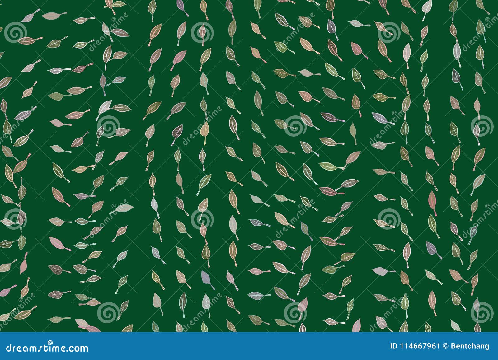 Shape of Leaves Drawing, Abstract Background Pattern. Nature, Repeat ...